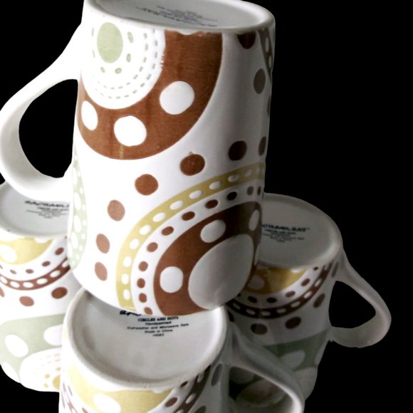 Rachael Ray | Dining | Rachael Ray Set Of 4 Mugs Hand Painted Coffee ...